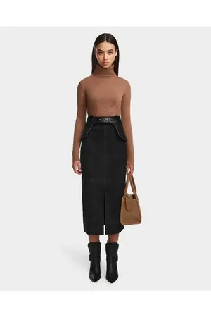 Rudsak Suede Skirt With Front Slit