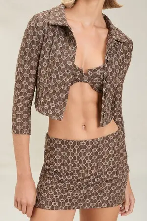 Devon Windsor Lila Fitted Cropped Jacket