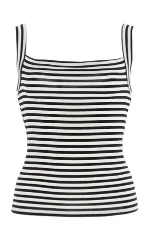 ANEMOS Striped Square Neck Tank Top