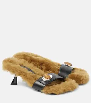 Christopher Esber Turnlock Shearling Mules