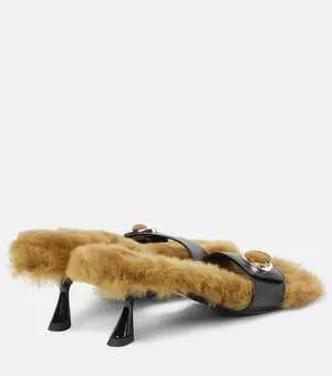 Christopher Esber Turnlock Shearling Mules