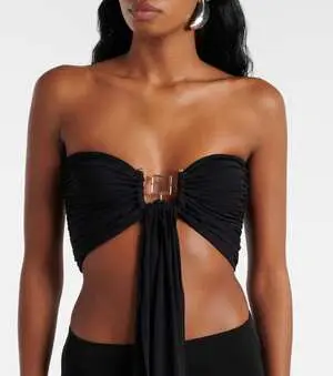 Christopher Esber Bezel Quartz Draped Crop Top