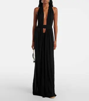 Christopher Esber Trapeze Draped Jersey Gown