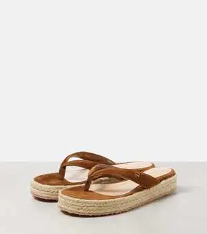 GIANVITO ROSSI Suede Espadrille Thong Sandals