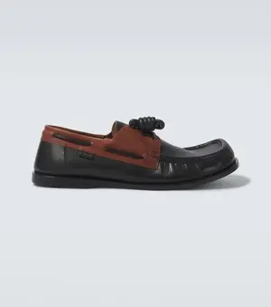 Loewe Campo Leather Boat Shoes
