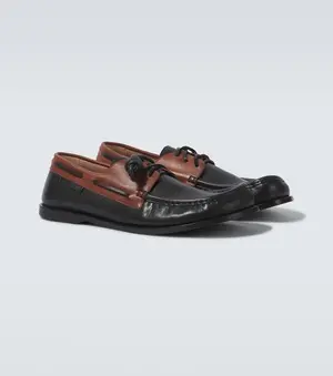 Loewe Campo Leather Boat Shoes