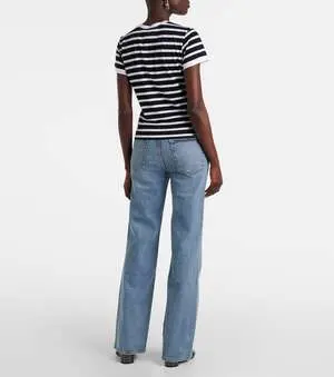 FRAME Striped Cotton Jersey T-shirt - Multicoloured