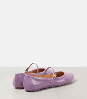 GIANVITO ROSSI Patent Leather Mary Jane Flats - Purple