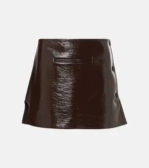 COURREGES Coated Cotton-blend Miniskirt