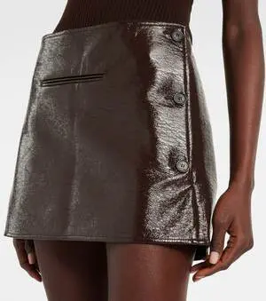 COURREGES Coated Cotton-blend Miniskirt