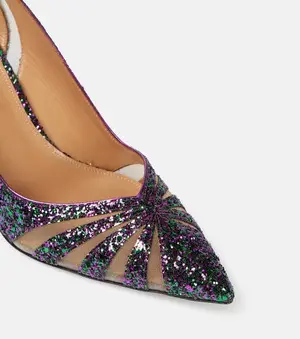 AQUAZZURA Spy 75 Glitter Mesh Pumps