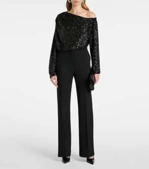 Diane Von Furstenberg Belle Sequined Asymmetric Top