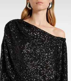 Diane Von Furstenberg Belle Sequined Asymmetric Top