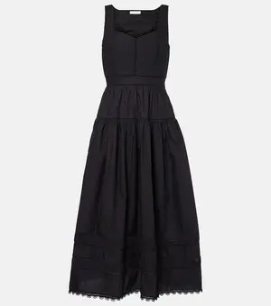 Ulla Johnson Isadora Cotton Poplin Bustier Dress - Black