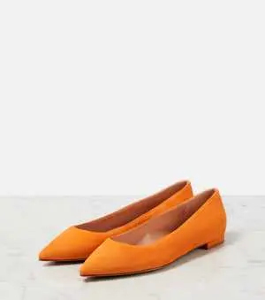 GIANVITO ROSSI Suede Ballet Flats - Orange