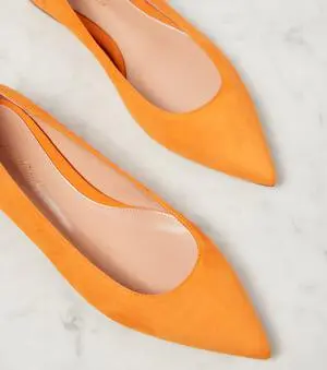 GIANVITO ROSSI Suede Ballet Flats - Orange