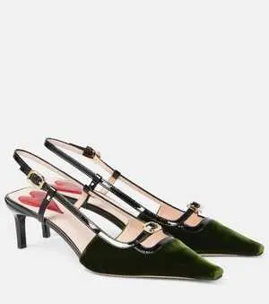 ROGER VIVIER Viv' Canard Slingback Pumps - Green