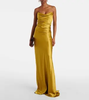 THE SEI Silk Satin Bustier Gown