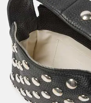 Khaite Elena Small Studded Leather Shoulder Bag - Black