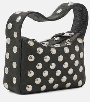 Khaite Elena Small Studded Leather Shoulder Bag - Black