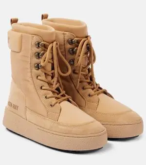 Moon Boot Ltrack Suede-trimmed Combat Boots