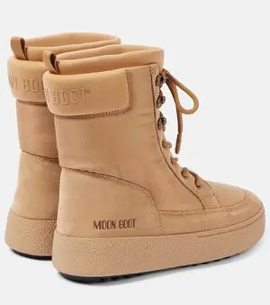 Moon Boot Ltrack Suede-trimmed Combat Boots