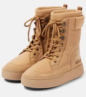 Moon Boot Ltrack Suede-trimmed Combat Boots