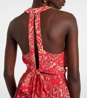 Poupette St Barth Celie Printed Halterneck Maxi Dress