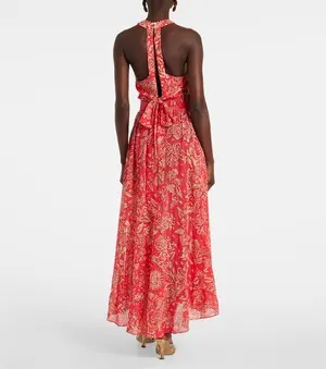 Poupette St Barth Celie Printed Halterneck Maxi Dress