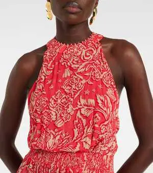 Poupette St Barth Celie Printed Halterneck Maxi Dress