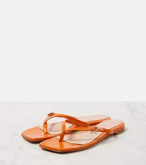 GIANVITO ROSSI Ribbon Patent Leather Thong Sandals - Yellow