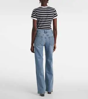 FRAME Arrow High-rise Flared Jeans - Blue