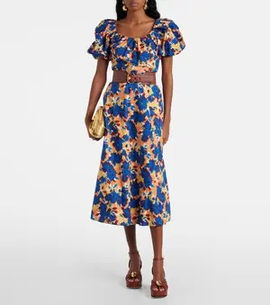 Ulla Johnson Imara Floral Cotton Poplin Midi Dress