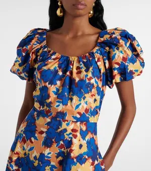 Ulla Johnson Imara Floral Cotton Poplin Midi Dress