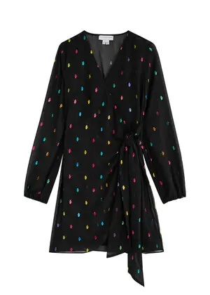 NEVER FULLY DRESSED Vienna Printed Mini Wrap Dress
