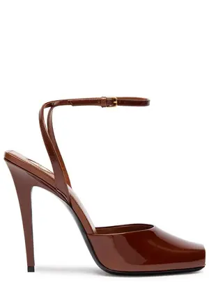 Saint Laurent La Scandale 110 Patent Leather Sandals