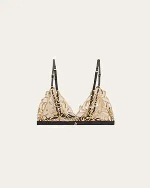 Lise Charmel Eclats D'or Metallic Embroidered Bralette - No