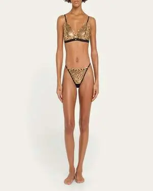 Lise Charmel Eclats D'or Metallic Embroidered Bralette