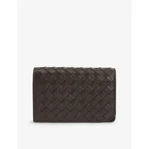 Bottega Veneta Intrecciato Front-flap Leather Wallet - Fondant-silver