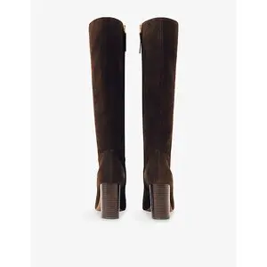 REISS Pointed-toe Leather Knee-high Boots - Chocolate