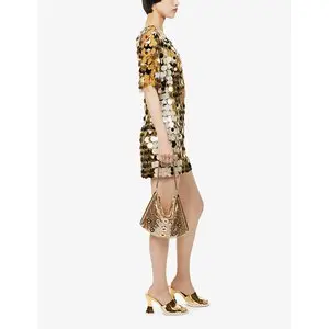 Rabanne Sequin Short-sleeves Woven Mini Dress