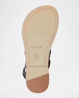 Bernardo Calfskin T-strap Slingback Sandals