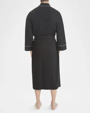 Majestic International Apos;s Waffle Knit Kimono Robe - Black