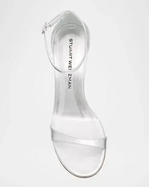 STUART WEITZMAN Nudist Ii Metallic Sandals - Silver