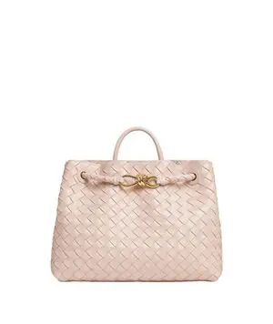 BOTTEGA  VENETA Andiamo Intrecciato Leather Bag - Cameo