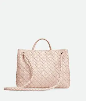 BOTTEGA  VENETA Andiamo Intrecciato Leather Bag - Cameo