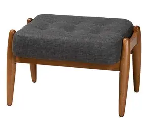 BAXTON STUDIO Jeanine Fabric And Wood Ottoman F Ootstool - One-color