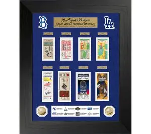 HIGHLAND MINT Dodgers World Series Ticket Gold Oin Photo - One-color