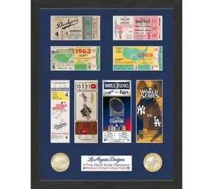 HIGHLAND MINT Dodgers World Series Ticket Bronz E Coin Photo - One-color