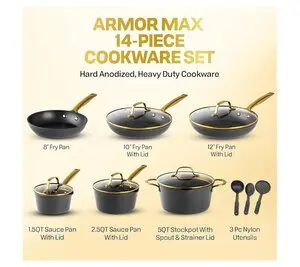 GRANITESTONE Armor Max Gold 14 Piece Nonstick C Okware Set